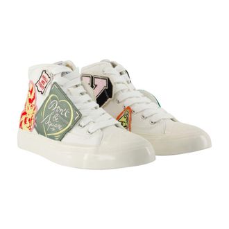 Kenzo Womens Hoshi High-Top Sneaker White Cotton
