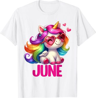 BDAZ Juni-Einhorn-Name, personalisiertes Design T-Shirt