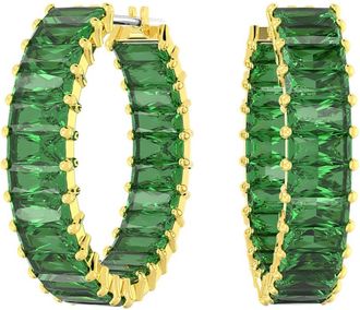 Swarovski Goldene Matrix Ohrringe mit Zirkonia - - Accessories - Damen - Gr&uuml;n - ONE SIZE
