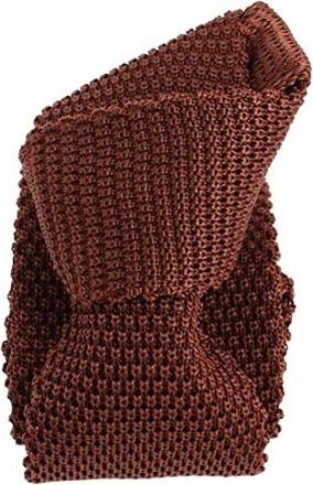 Tony & Paul Cravate tricot. TONY, Soie. Marron Acajou - Uni - FABRIQUE EN ITALIE