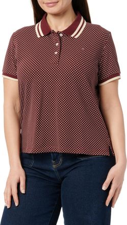 Tommy Hilfiger Damen AOP Polo Ss Ww0Ww43928 S/S Poloshirt, Red (Mini Outline Flag Regatta Red), XL