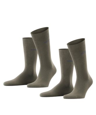 Esprit Herren Socken Basic Uni Multipack M So Baumwolle einfarbig 2 Paar, Gr&uuml;n Thymian 7821, 47-50