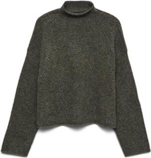 Vero Moda Vmmirla Ls Highneck Pullover Pull à col Haut, Grape Leaf, M Femme