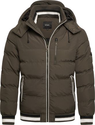 Behype. Herren warme Winterjacke mit abnehmbarer Kapuze Kurze Steppjacke Outdoorjacke Jacket Puffer-Jacke (DE/NL/SE/PL, Alphanumerisch, XXL, Regular, Regular,