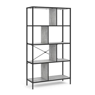 Vicco Loft B&uuml;cherregal Fyrk Wandregal Standregal Holz Regal Natur Aufbewahrung 146x80x30 Betonoptik