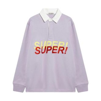 J.W.Anderson Lang&auml;rmeliges Rugby-Shirt mit Grafikdruck - - Sweatshirts & Hoodies - Damen - Lila - M