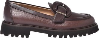 Baldinini Femme, Chaussures, Brun, Taille: 41 EU Brown leather and tumbled leather loafers