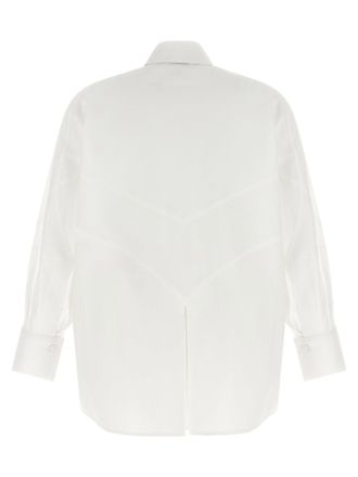The Attico Shaped Hem Cotton Shirt - White