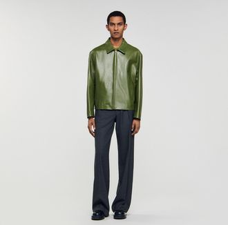 Sandro Blouson zipp&eacute; en cuir