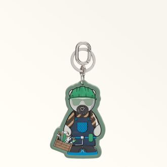 Furla Man Kumaflage Schl&uuml;sselanh&auml;nger Toni Mineral Green Gr&uuml;n Bedrucktes Lederimitat Herren