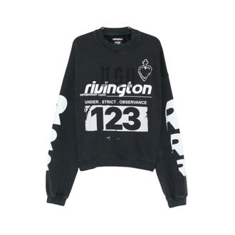 RRR123 Graphic-Print Logo-&Auml;rmel Sweatshirt - - Sweatshirts & Hoodies - Herren - Schwarzk - L