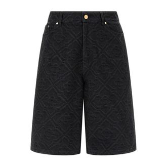 Casablanca Laser Monogram Denim Shorts - - Shorts - Herren - Schwarzk - XS