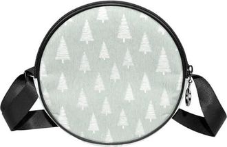 Generic Circle Sac &agrave; bandouli&egrave;re pour femme, petit sac &agrave; bandouli&egrave;re vert clair, motif sapin de No&euml;l, sac &agrave; dos avec fermeture &eacute;clair, bretelles r&eacute;glables, sa
