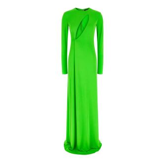 Tom Ford Femme, Robes, Vert, Taille: 32 FR Long Sleeve Slash Front Evening Dress
