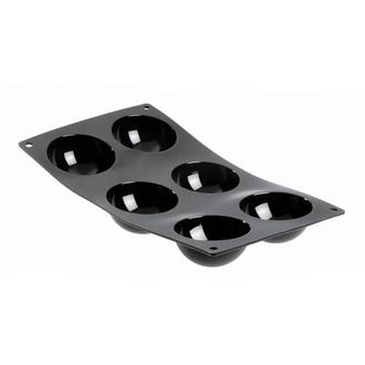 De Buyer De Buyer - Plaque de 6 mini demi-sph&egrave;res MOULFLEX en silicone - 17,5 x 30 cm, diam&egrave;tre 7 cm -, Noir