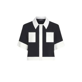 Karl Lagerfeld Femme, Blouses et Chemises, Noir, Taille: 38 FR Chain Detail Jacket