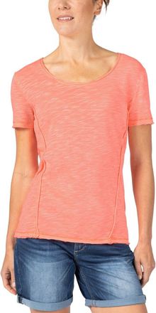 Timezone Damen Basic T-Shirt - Regular Fit XS S M L XL XXL Weiss Lila Orange, Gr&ouml;&szlig;e:XXL, Farbe:6020-5109 Fiery Coral