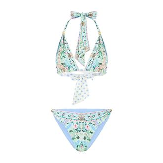 Camilla Femme, Maillots de bain, Vert, Taille: 38 FR Ensemble Bikini Triangle Doux &Eacute;pais &agrave; Nouer avec Passepoil