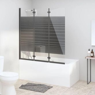 vidaXL Vidaxl - Cabine de douche pliable 3 panneaux 130x130 cm esg Noir