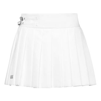 Philipp Plein Femme, Jupes, Blanc, Taille: 46 FR Mini-jupe pliss&eacute;e Skull