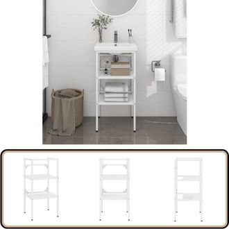 vidaXL vidaXL Badezimmer Waschtischgestell Wei&szlig; 40x38x83 cm Eisen