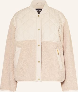 Barbour Teddyfell-Jacke Wetherby Im Materialmix weiss