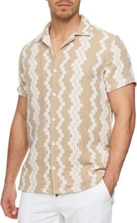 Indicode Herren INCosby Kurzarmhemd mit Button-Down-Kragen | Herrenhemd gestreift Kurzarm Hemd White, XXL