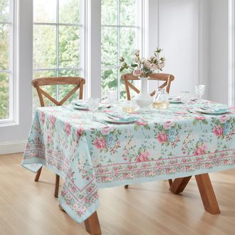 Elrene Home Fashions Tischdecke, rechteckig, Motiv: Frühling und Sommer, Vintage, Blumenmuster, 132 x 177,8 cm
