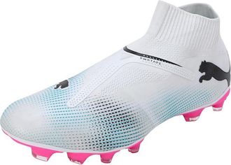 Puma Puma Men Future 7 Match+ Ll Fg/Ag Soccer Shoes, Puma White-Puma Black-Poison Pink, 47 EU
