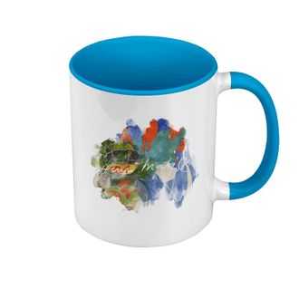 Fabulous Tasse Farbe Premium Qualität blau - Matisse Signature Malerei berühmter Maler Künstler Impressionismus Modernismus - Tasse mit Henkel und farbigem Inn