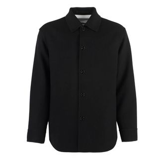 Jil Sander Cachemire Overshirt - - Jackets - Herren - Schwarzk - XL