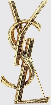 Saint Laurent Cassandre YSL-Monogramm-Brosche aus goldenem Messing