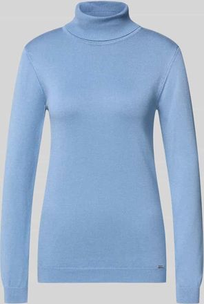 More & More Rollkragenpullover mit Label-Detail