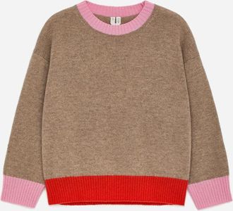 Arket Wollpullover Im Colorblock-Design -Beige