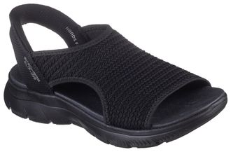 Skechers Sandale SKECHERS SUMMITS-SWEETLY EVOLVED, Damen, Gr. 39, schwarz, Textil, Strukturmuster, unifarben, Schuhe Sandale, Sportsandale, Trekkingsandale mit