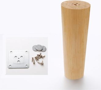 Generic 4er-Set M&ouml;belbeine aus Holz, 6-70 cm (2,36-27,56 Zoll), Sofaf&uuml;&szlig;e, Bettbeine aus massivem Gummibaumholz(20cm-Straight Legs)