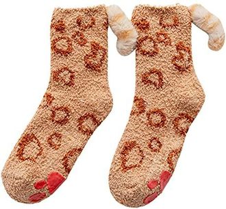 Generic Chaussettes Chaudes Femme Chaussettes Thermiques Femme Pour Int&eacute;rieur/Ext&eacute;rieur Hiver Moelleuses Dessin Anim&eacute;, Polaire &Eacute;paisse, Id&eacute;ales Comme Cadeau O