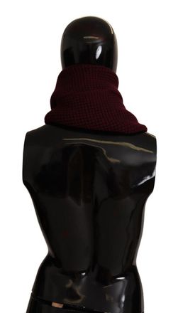 Dolce & Gabbana Womens Dark Red Cashmere Logo Wrap Shawl Knitted Scarf