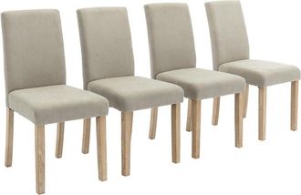 Sweeek Sweeek - 4er Set Stühle mit Cordbezug und gekälkten Holzbeinen