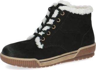 Caprice Damen Sneaker hoch mit Fütterung mit Schnürsenkeln Bequem, Schwarz (Black Nubuc), 37.5 EU
