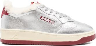 Autry Medalist Sneakers aus Shearling - Silber
