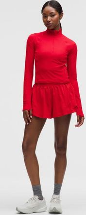 lululemon Shake It Out Lauf-Shorts mit hohem Bund f&uuml;r Frauen - 6 cm - Neon - Gr&ouml;&szlig;e 2XS