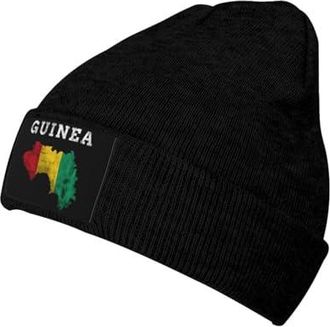 Generic Tricot Doux Bonnet tricot&eacute; Drapeau de la Guin&eacute;e Ski Bonnets Cold Weather Hat pour Course &agrave; Pied,Randonn&eacute;e,p&ecirc;cheur