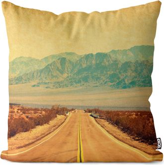 Void Watches Route 66 Mojave Wüste Kissenbezug Kissenhülle Sofa Couch Wohnzimmer Dekoration wasserfest Outdoor Garten Kissen bezug deko, Kissen Größe:80 x 80 cm