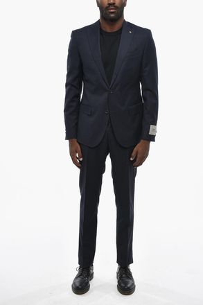 Corneliani CC COLLECTION Zweiknopf-Anzug Aus Schurwolle Mit Pattentaschen Und Doppeltem Seitenschlitz Corneliani