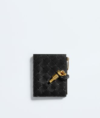 Bottega Veneta Portefeuille Bi-Fold Andiamo petit format - Noir - Femme - Unisex