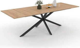 IDMarket Table à Manger Extensible Rectangle Alix 8-12 Personnes Pied araignée Bois et Noir 200-240 cm