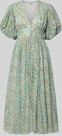 Lace & Beads Cocktailkleid mit V-Ausschnitt und Puff&auml;rmeln