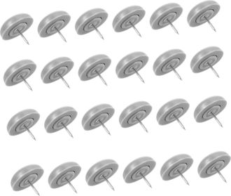 DOITOOL 50 St&uuml;ck M&ouml;belgleiter mit Nagel Graue PVC fu&szlig;schoner f&uuml;r Holzf&uuml;&szlig;e rutschfeste Bodenschoner f&uuml;r Stuhl Tischbeine Langlebige M&ouml;belpads zum Annageln Sch&uuml;