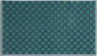Möve Monochrome Check Velours Duschvorlage 50 x 80 cm aus 75% Baumwolle/ 25% Viskose aus Bambus-Zellstoff, Malachite
